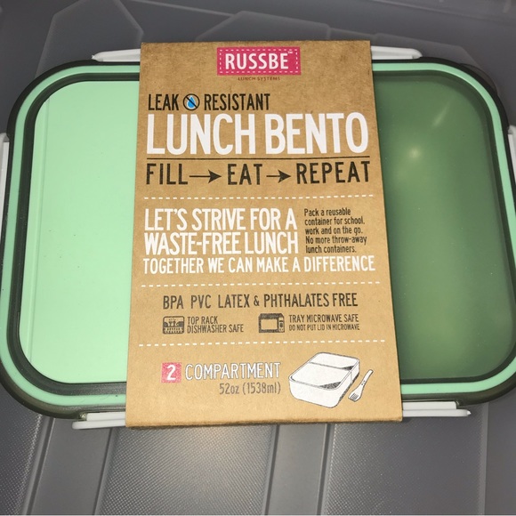 Russbe | Other | Russbe 2 Compartment Bento Lunch Box Fill Eat Repeat ...